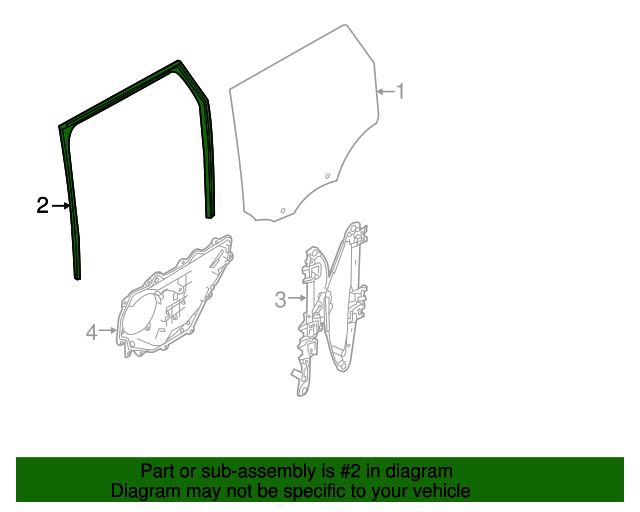 Genuine OEM Run Weather-Strip Part# LR106794 Fits 2018-2023 Land Rover ...
