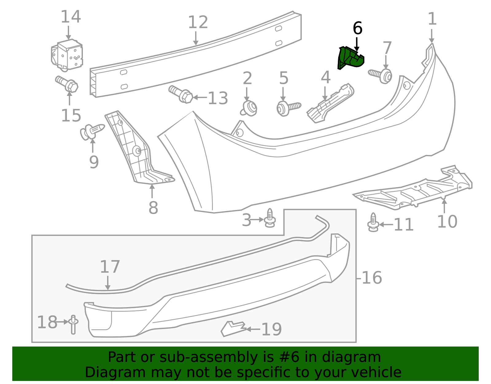 2012-2019 Toyota Prius C Upper Retainer 52562-52061 | Toyota Parts Center