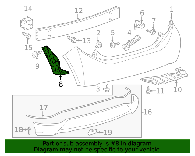2012-2014 Toyota Prius C Side Seal 52591-52330 | Toyota Parts Center