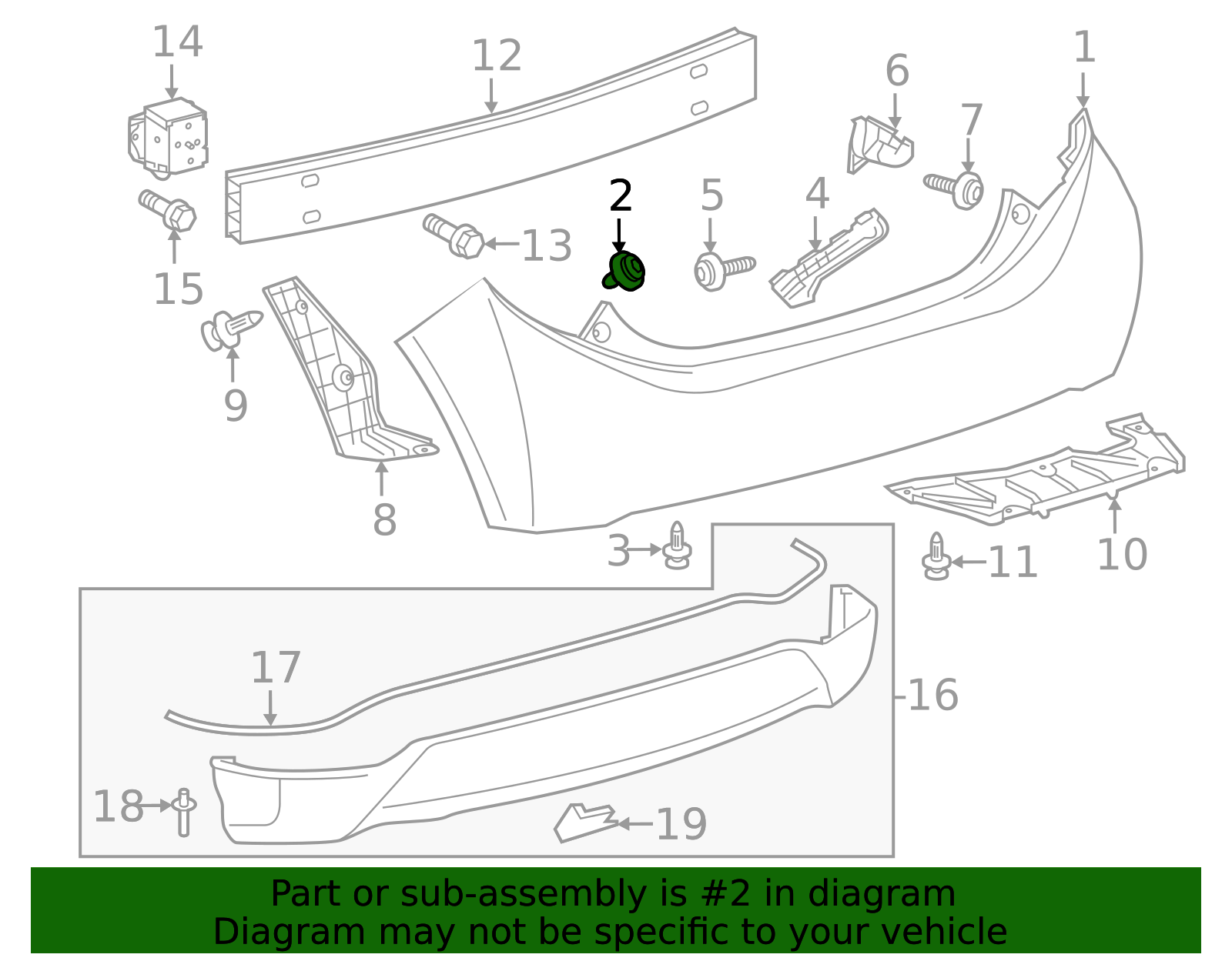 2008-2019 Toyota Bumper Cover Cushion 52461-52020 | Toyota Parts Center