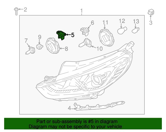 2018-2019 Hyundai Sonata Headlight Bracket 92141-C1500 | OEM Parts Online