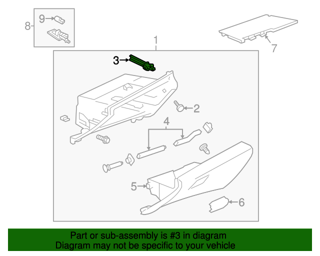 2012-2019 Buick Instrument Panel Compartment Door Dampener 22769059 GM ...