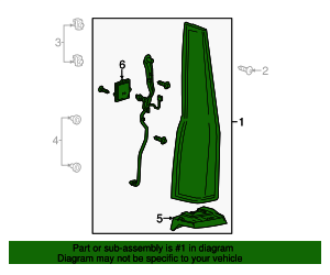 2015 Cadillac Rear Passenger Side Body Structure Stop Lamp 84214004 ...