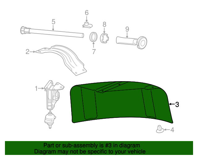 2015-2022 GM Spare Wheel Heat Shield 23446626 | GMPartsDirect.com