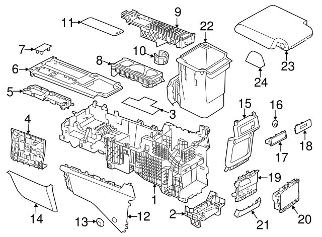 LR082447 - Console Armrest - 2017-2020 Land Rover Discovery ...