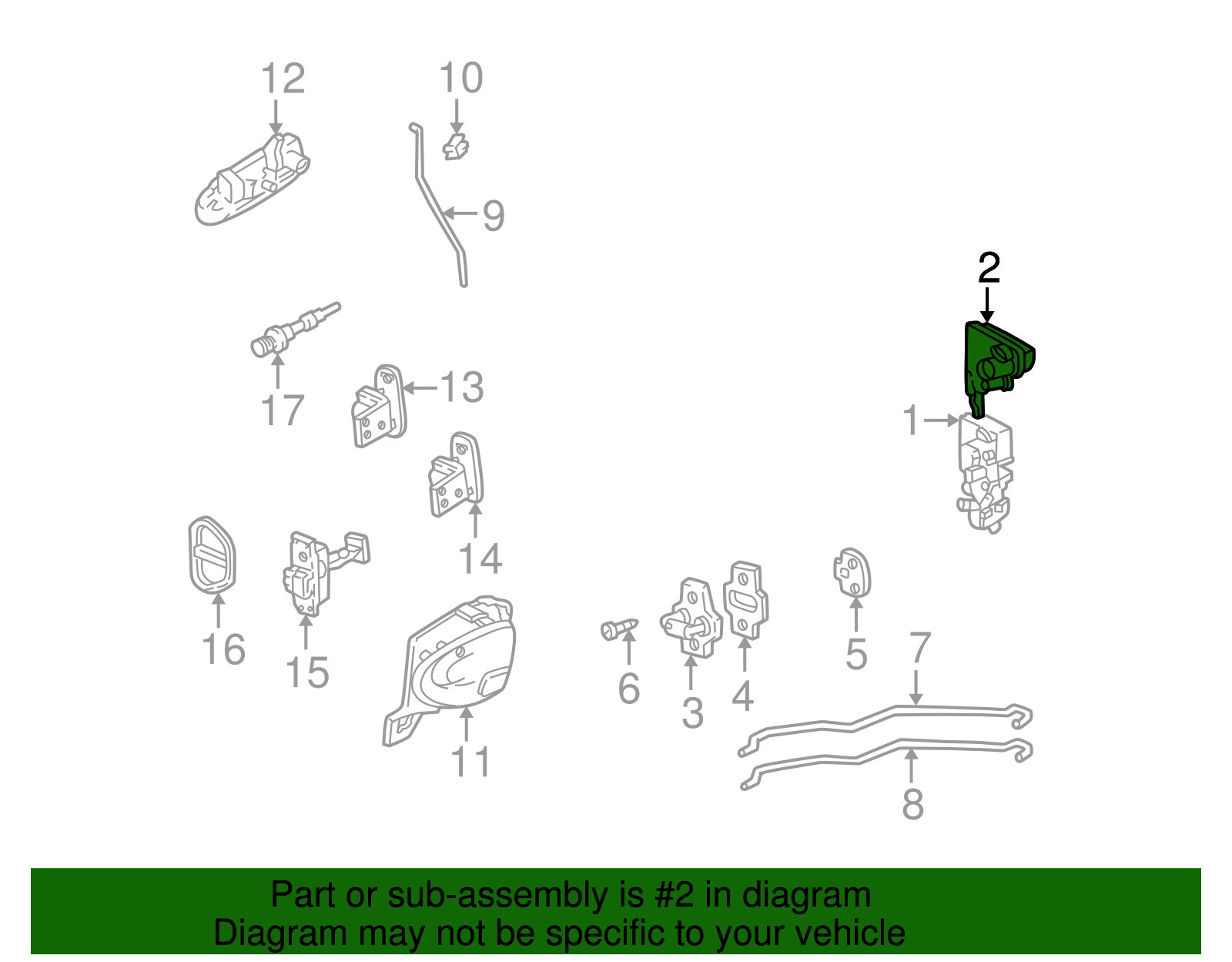 Genuine OEM Driver Side Door Lock Actuator with Dome Lamp and Door Ajar ...