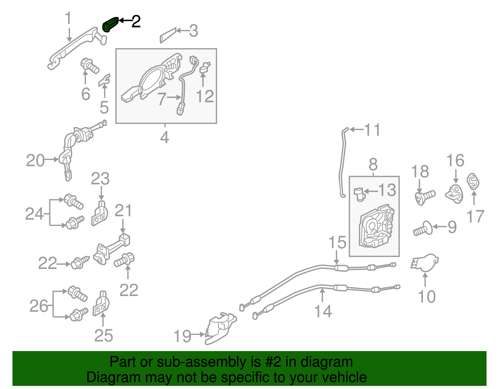 2020-2024 Mitsubishi Outlander Sport Exterior Door Handle Cover ...