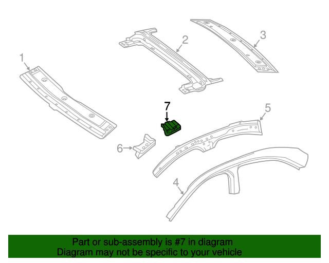 205-636-35-00 - Roof Rail Rear Bracket 2015-2020 Mercedes-Benz ...