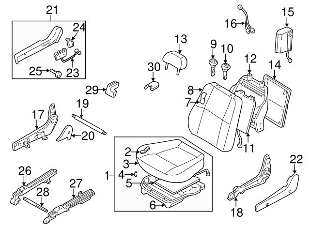 1999-2013 Infiniti Seat Back Panel Clip 86901-32200 | Infiniti Parts Online