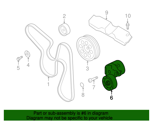 2011-2024 Subaru Accessory Drive Belt Tensioner Assembly 23769AA040 ...