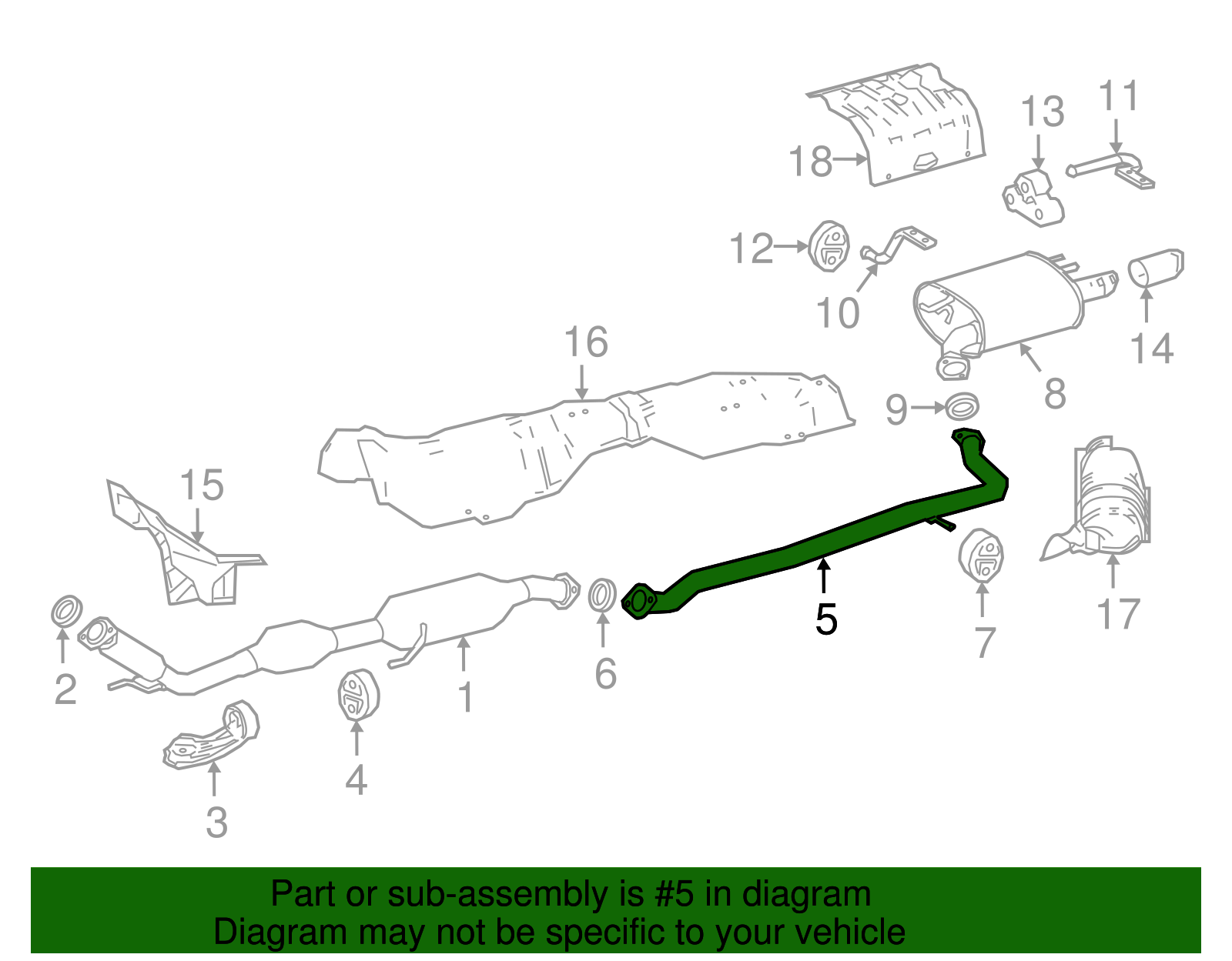 2025 Toyota Camry Exhaust Pipe 17420-F0022 | Toyota Parts Center