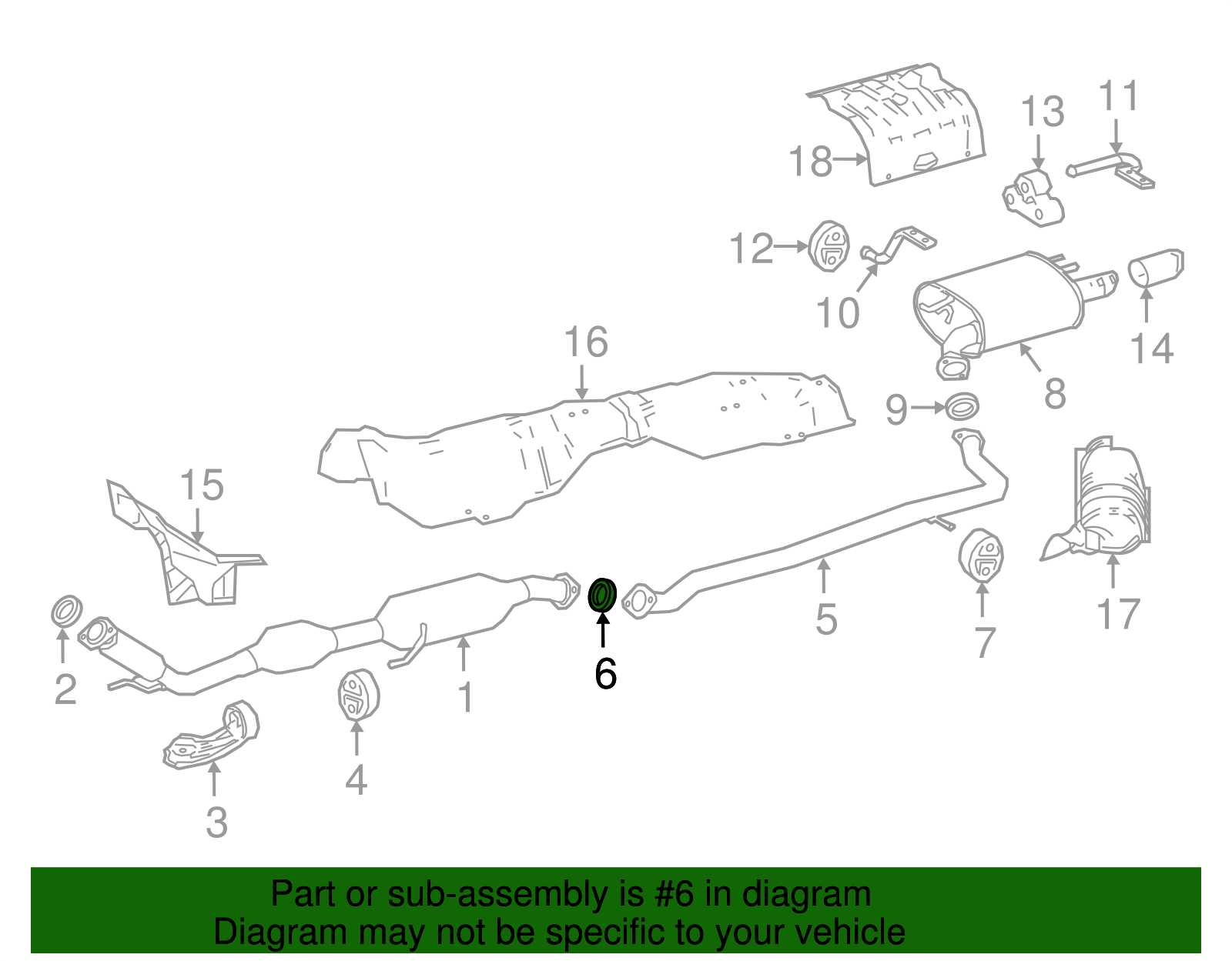 2001-2025 Toyota Exhaust Pipe Gasket 90917-A6003 | Toyota Parts Center