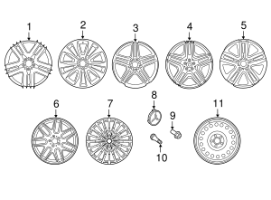 6-6-47-0200 - Hub Cap / Wheel Hub - Raised Star - Black - 2011-2022 ...
