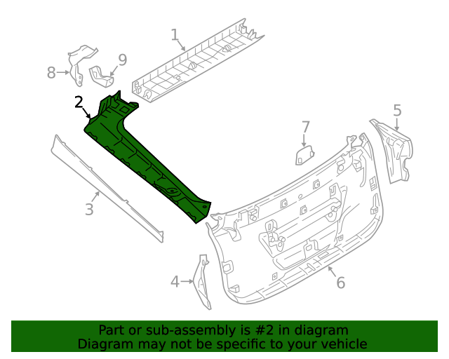 51498073812 - 2018-2019 BMW 640i xDrive Gran Turismo Inner Trim (51-49 ...