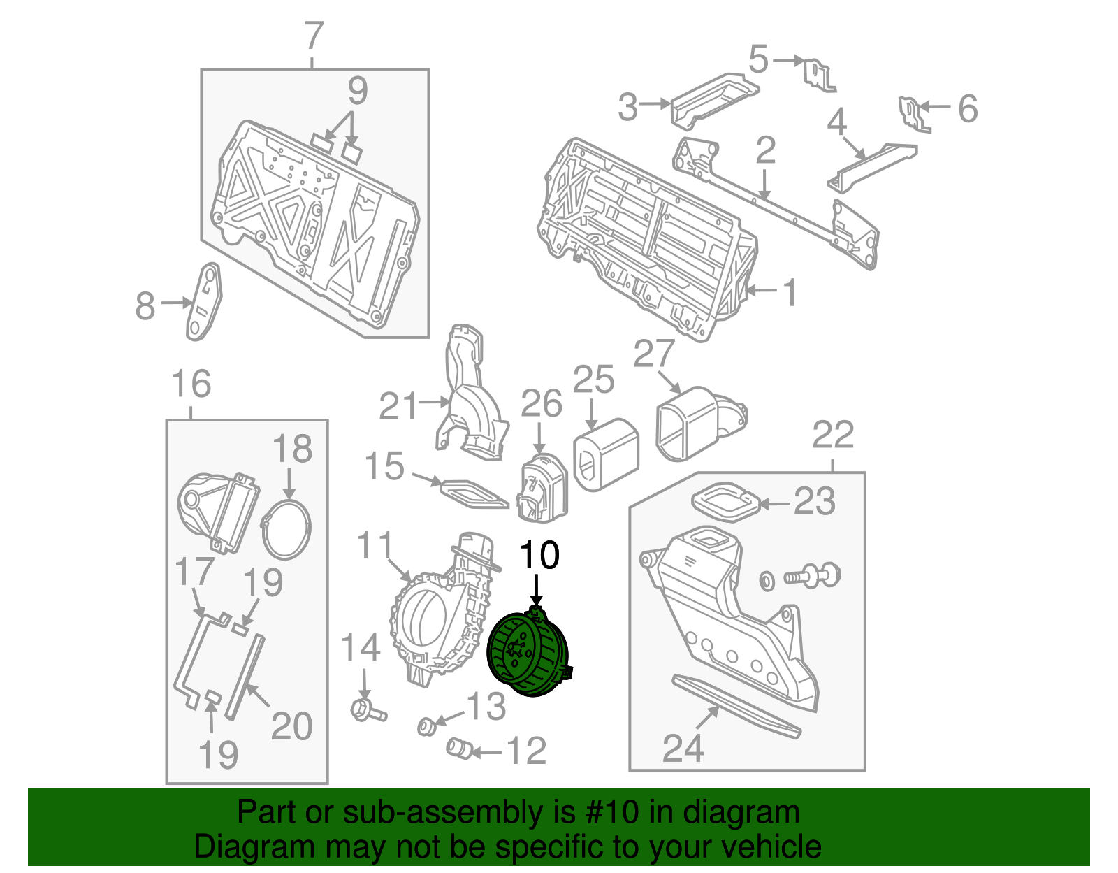2005-2016 Honda Drive Motor Battery Pack Cooling Fan Assembly 1J816-RMX ...