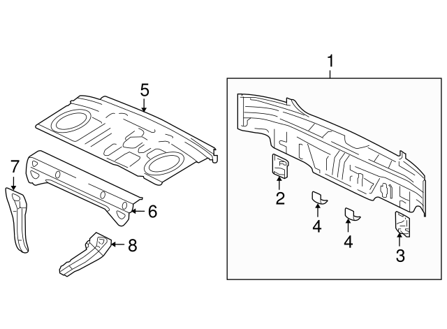 Genuine OEM Rear Body Panel Part# 5281A245 Fits 2004-2008 Mitsubishi ...