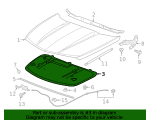2019-2024 Cadillac XT4 Hood Insulator 42803099 GM | GMPartsDirect.com