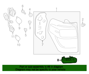 2010-2024 Toyota 4Runner Upper Retainer 52562-35040 | Toyota Parts Center