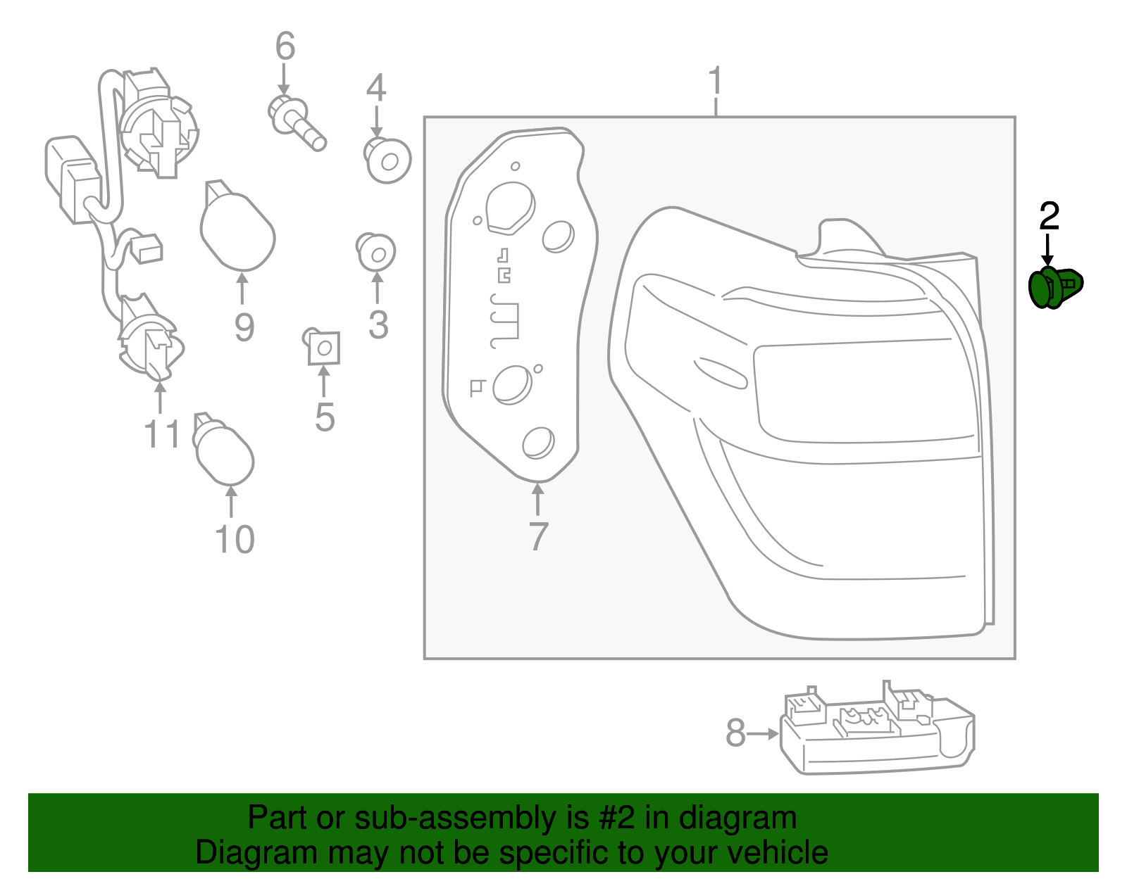 Genuine Toyota Tail Lamp Assembly Guide part# 81496-60010 for 2007-2025 ...