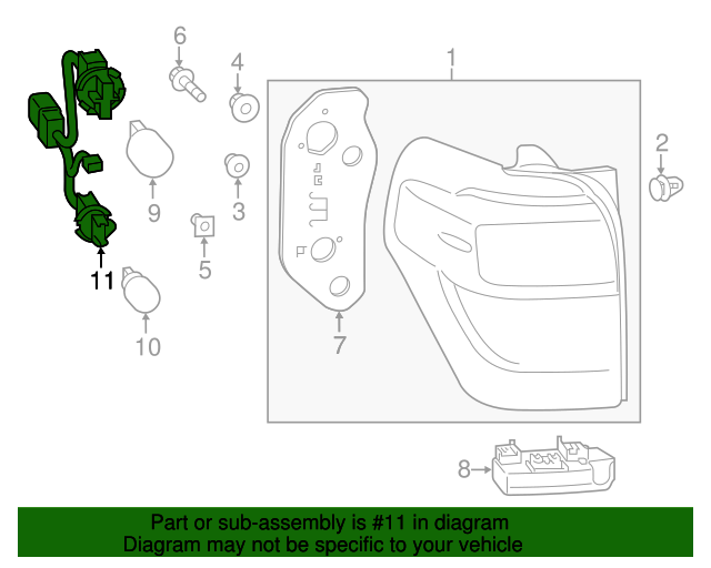 81555-35400 - Tail Light Socket (Left, Right, Rear) - 2014-2023 Toyota ...