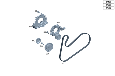 Belt, Belt Tensioner, Guide Pulley for 2024 Mercedes-Benz GLA 250 ...