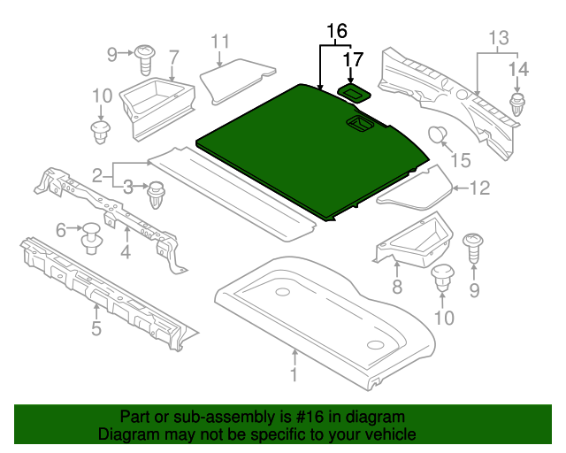 7646A104 - Floor Cover - 2010-2015 Mitsubishi Lancer | Lasco Auto Parts