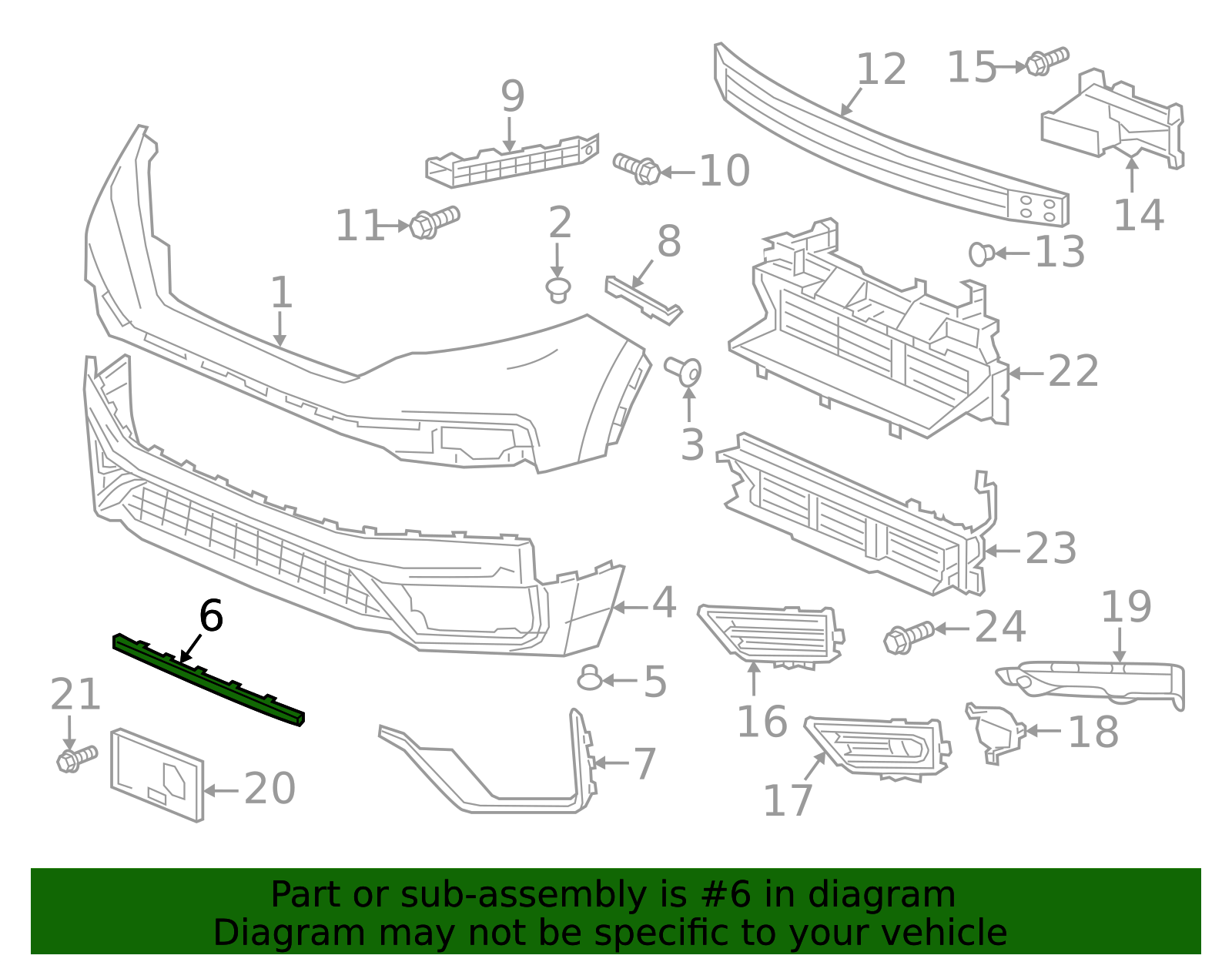 71112-TLA-A70 - 2020-2022 Honda CR-V - Molding Assembly Front Bumper ...