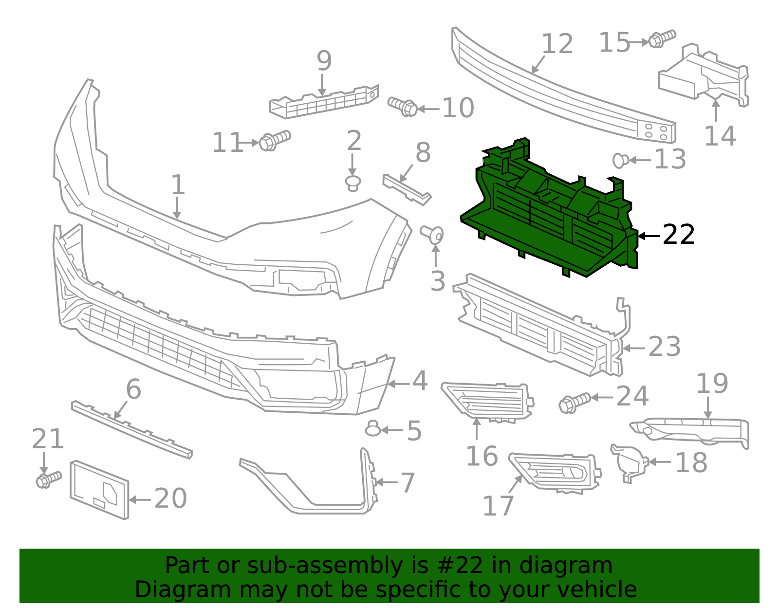 71300-TLA-A51 - Grille Assembly Air Shutter (Upper) - 2020 Honda CR-V | Honda Car Parts Direct
