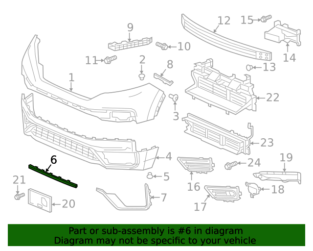 71112-TLA-A50 - Molding Front Bumper Center (Lower) - 2020 Honda CR-V ...