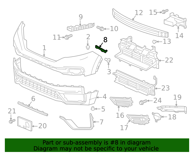 OEM 2019-2020 Honda CR-V Spacer, R Front Bumper Side 71193-TME-T01 ...