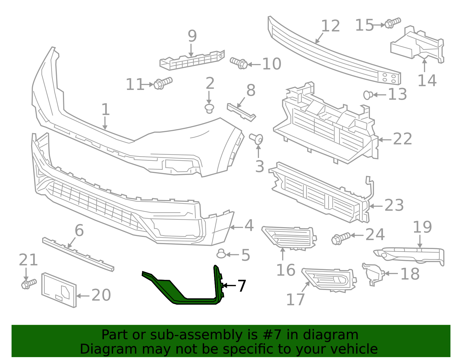 71118-TLA-A50 - 2020-2022 Honda CR-V - Molding L Front Bumper Side ...