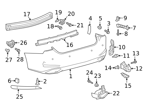 Bumper & Components - Rear for 2020 Lexus ES350 | OEM Vehicle Parts