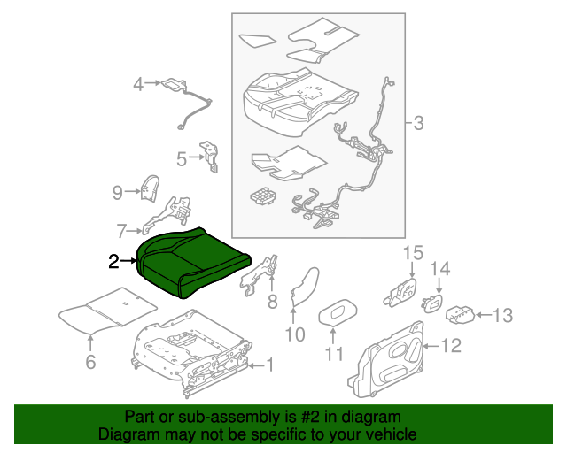 2014 Land Rover Range Rover Sport Seat Cushion Cover LR064330 ...