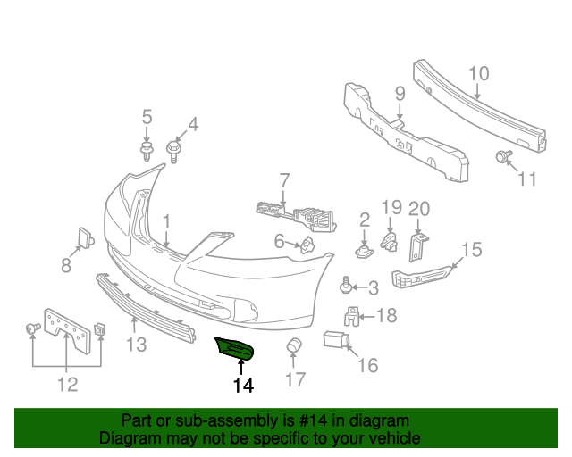 53142-33110 - Fog Light Trim 2010-2012 Lexus ES350 | AutoNationParts.com