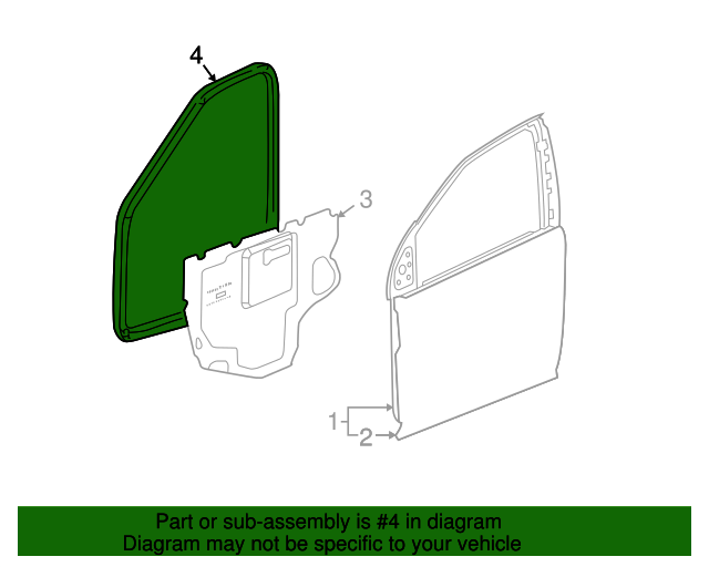 2005-2009 GM Front Side Door Auxiliary Weatherstrip 88980855 | QuirkParts