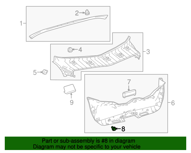 90467-09244 - Lift-Gate Trim Panel Clip - 2021-2022 Toyota Prius Prime ...