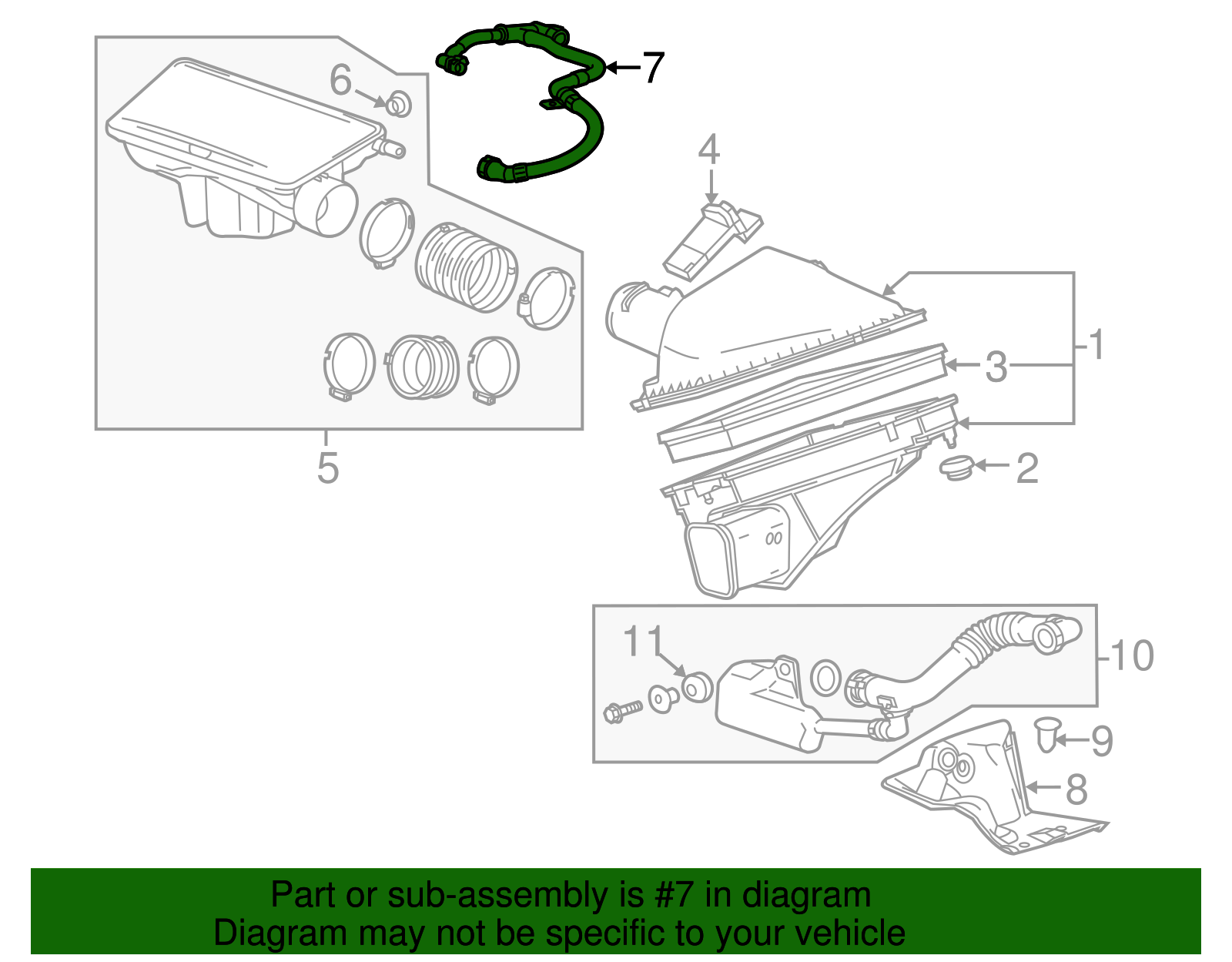 12633792 - Positive Crankcase Ventilation (PCV) Tube 2013-2016 Cadillac ...