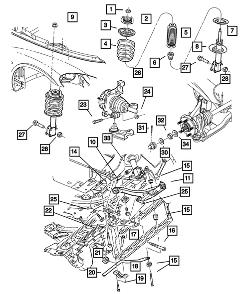 Front Suspension for 2003 Chrysler PT Cruiser | Mopar eStore