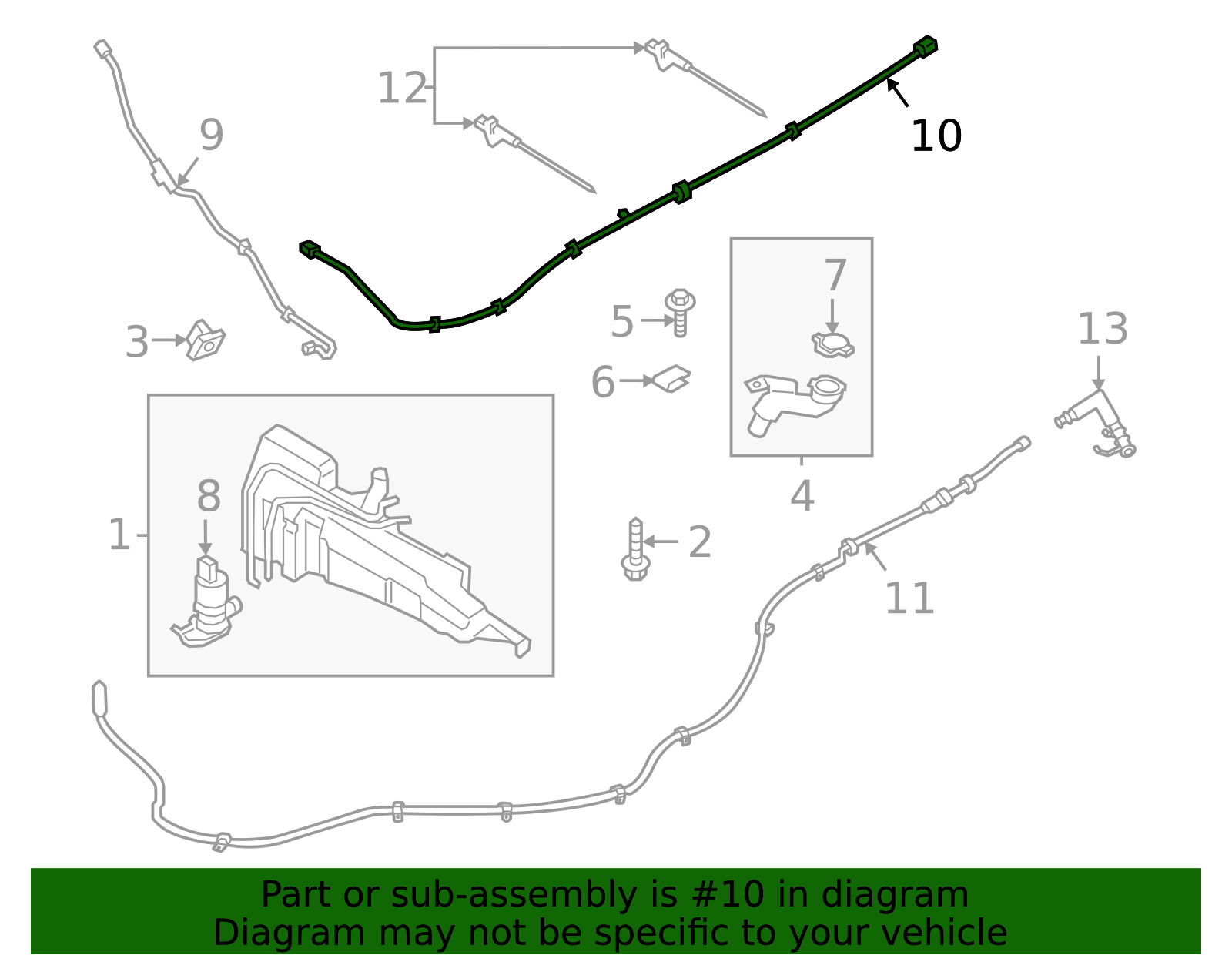 M1PZ-17A605-C - 2021-2024 Ford Bronco Sport - Washer Hose | My Ford Parts
