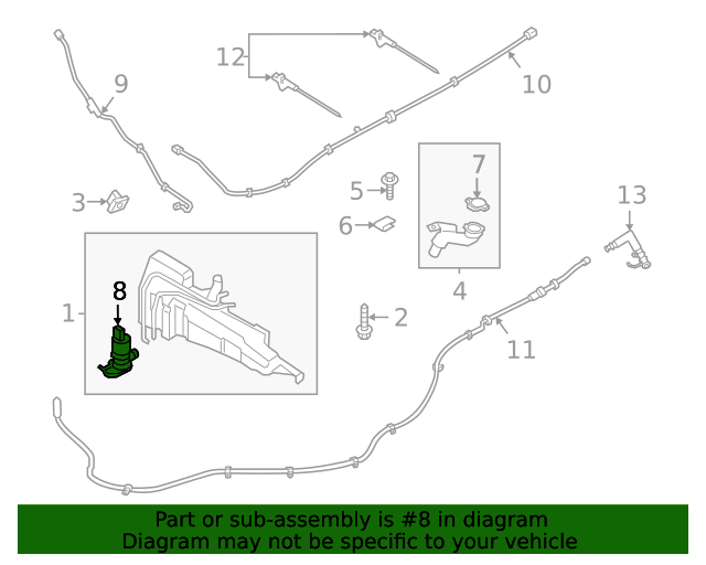 2021-2023 Ford Washer Pump M1PZ-17664-A | OEM Parts Online