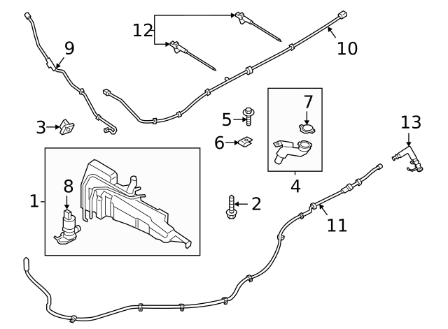 M1PZ-17A605-C - Washer Hose 2021-2024 Ford Bronco Sport | Big 3 Auto Parts