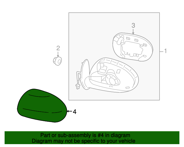 2009-2014 Nissan Cube Mirror Cover - Driver's Side (LH) 96374-1FC0B ...