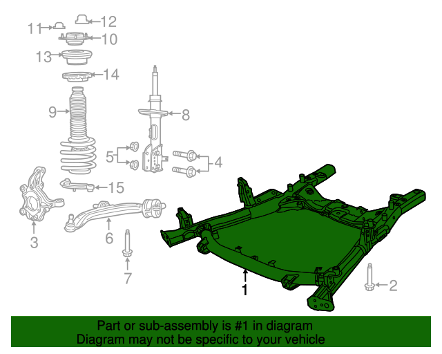 2017-2021 Chrysler Suspension Cross-Member 68188235AF | TascaParts.com