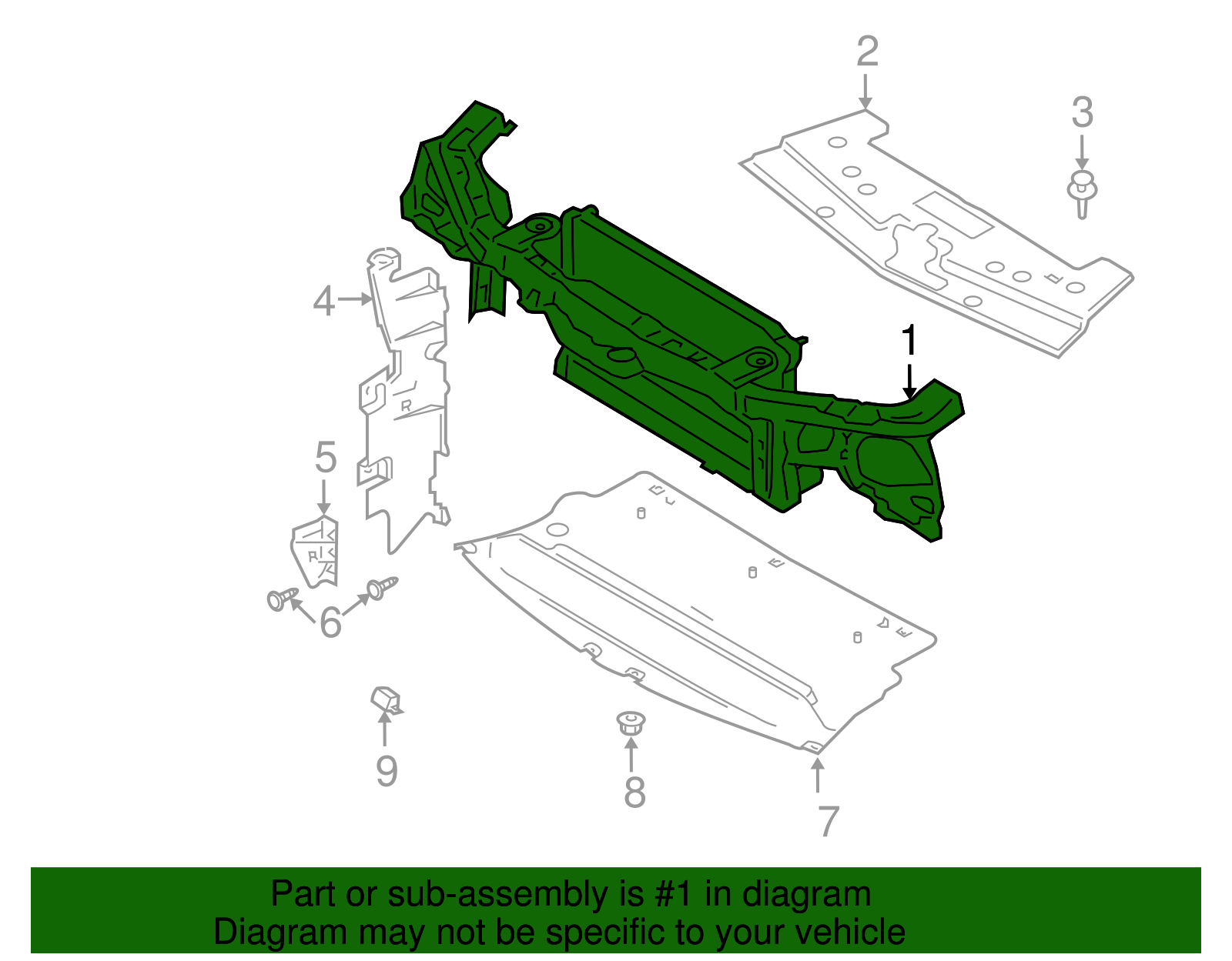 5R3Z-16138-AA - Radiator Support 2005-2009 Ford Mustang | Mad Max Ford ...