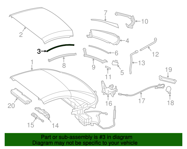 231-790-03-84 - Roof Molding 2013-2020 Mercedes-Benz | AutoNationParts.com