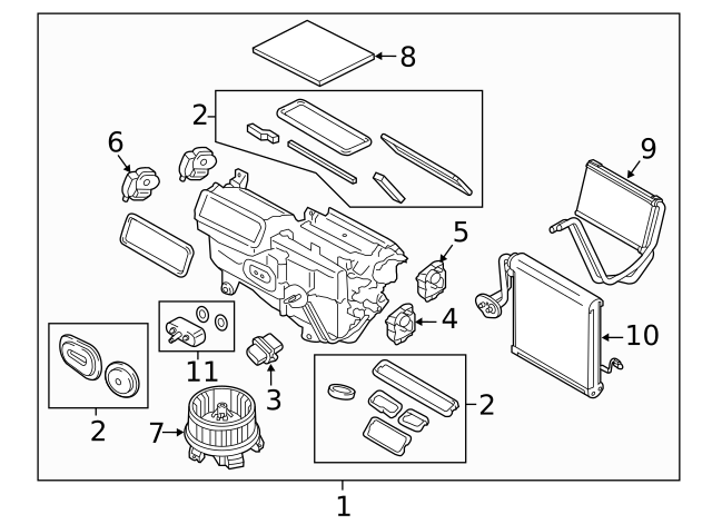 2016-2020 Ford Evaporator Core GS7Z-19850-AA | TascaParts.com