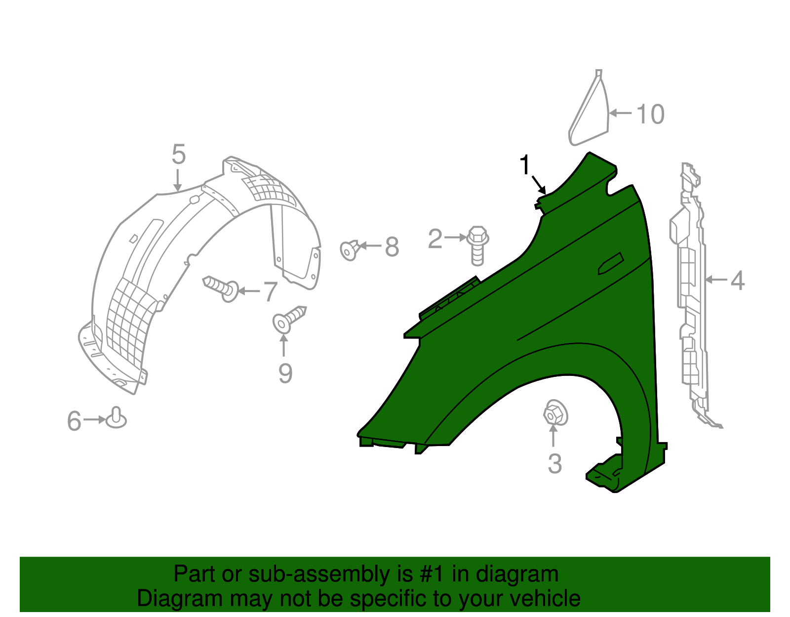 66321-H9000 - Fender 2018-2023 Kia Rio | Kia.Parts Store