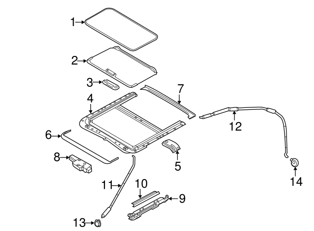 91250-4AM2A - Lid Assembly - Sunroof - Slide Infiniti Wholesale Direct