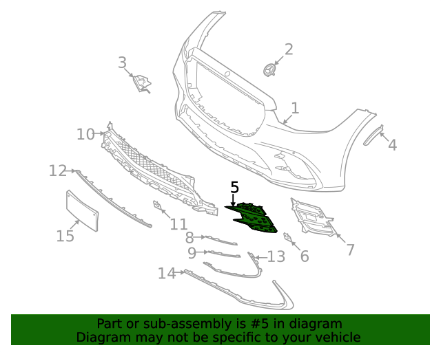 223-885-19-01 - Outer Grille 2021-2023 Mercedes-Benz | Mercedes-Benz USA Parts