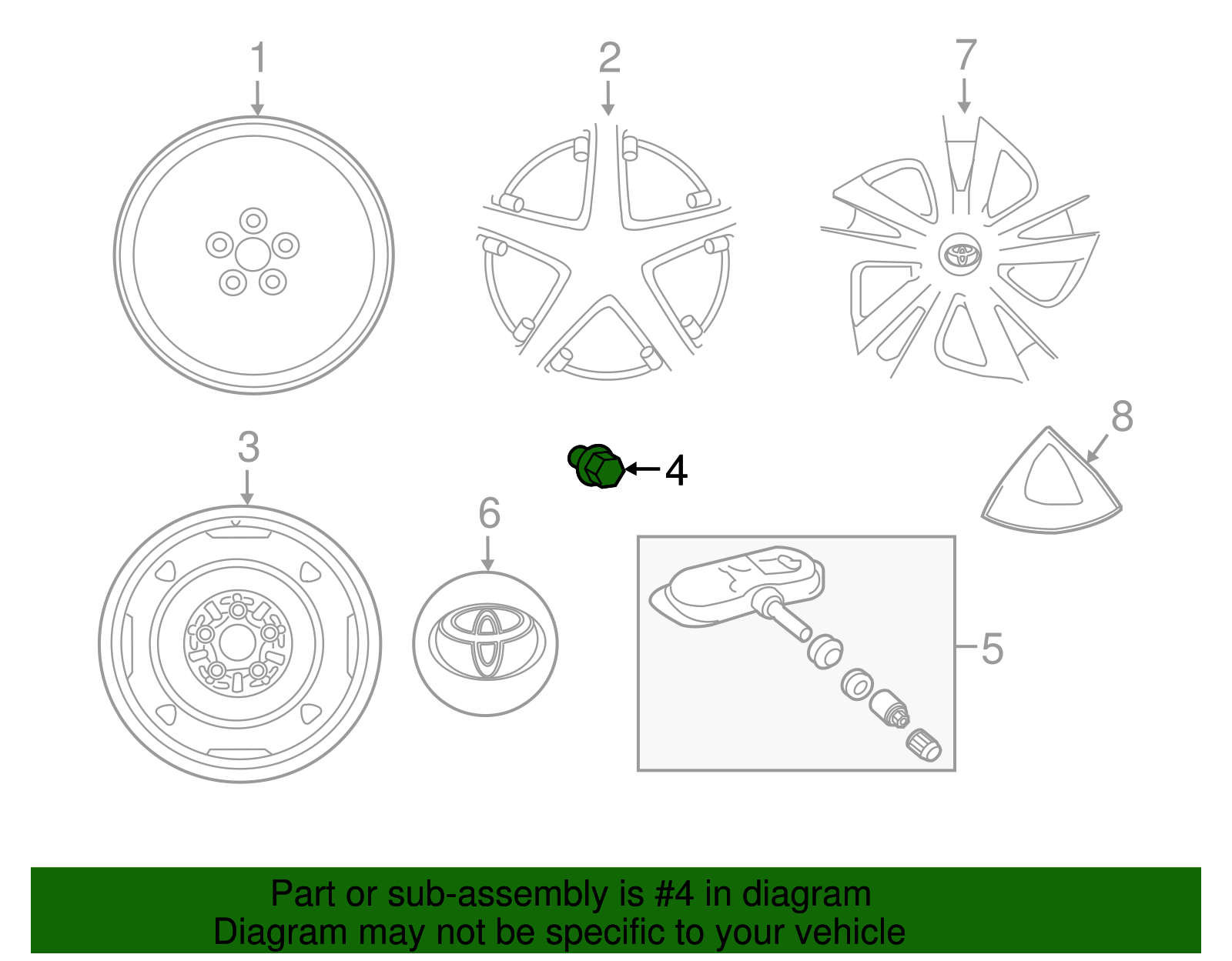 2009-2025 Toyota Lug Nuts - Alloy Wheels 90942-01033 | Toyota Parts Center
